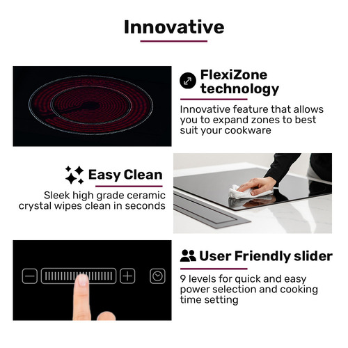 Mytopia EuroChef 59cm Ceramic Glass 4 Zone Induction Cooktop | Temple ...