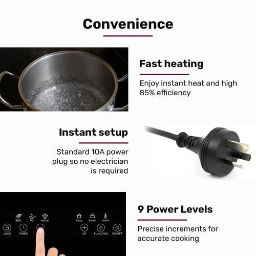 Crystal Glass Portable Induction Cooktop | Temple & Webster