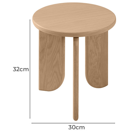 NordicStreet Reinhold Oak Wood Side Table | Temple & Webster