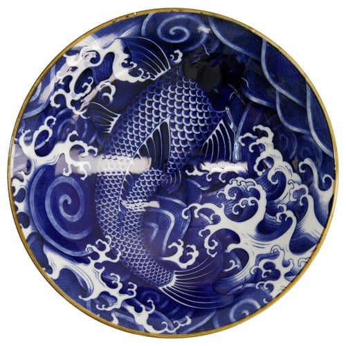 Blue Japonism Carp Porcelain Menbachi Bowls | Temple & Webster