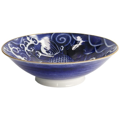 Blue Japonism Carp Porcelain Menbachi Bowls | Temple & Webster