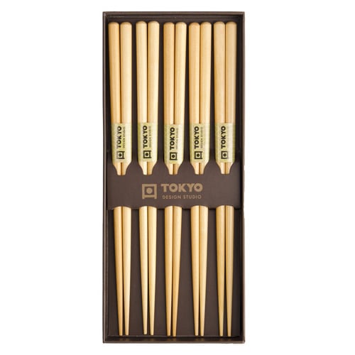 5 Pairs Bamboo Chopsticks Gift Set | Temple & Webster