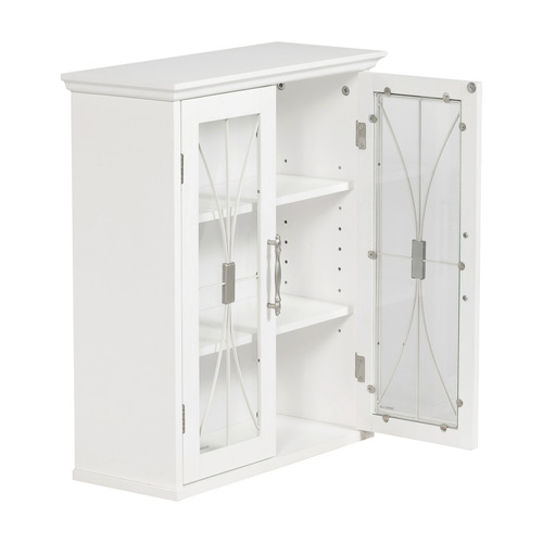 Delaney 521mm Matte White Wall Hung Bathroom Cabinet | Temple & Webster