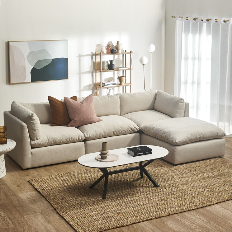 Temple & Webster Martine Premium 4 Piece Chaise Set