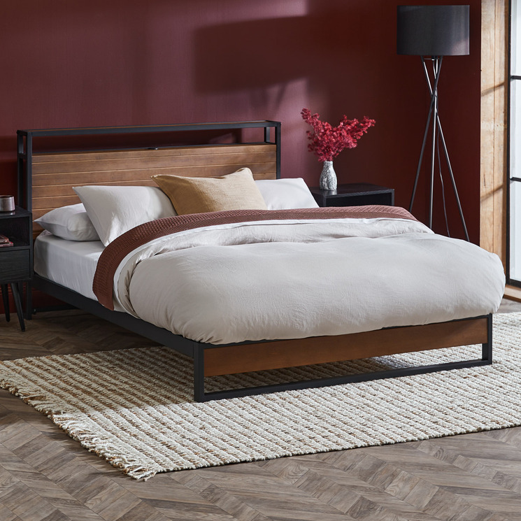 Studio Home Natural Venkata Bed with USB Port | Temple & Webster