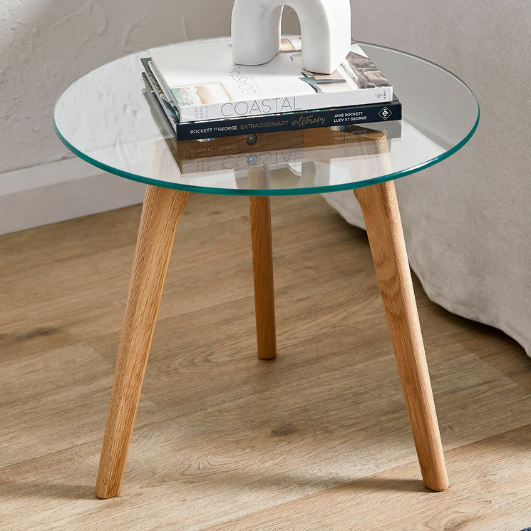 Loft 23 by Temple & Webster Stad Glass Top Side Table