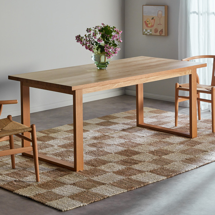 Kayla Bay by Temple & Webster Oak Ski-Leg Dining Table