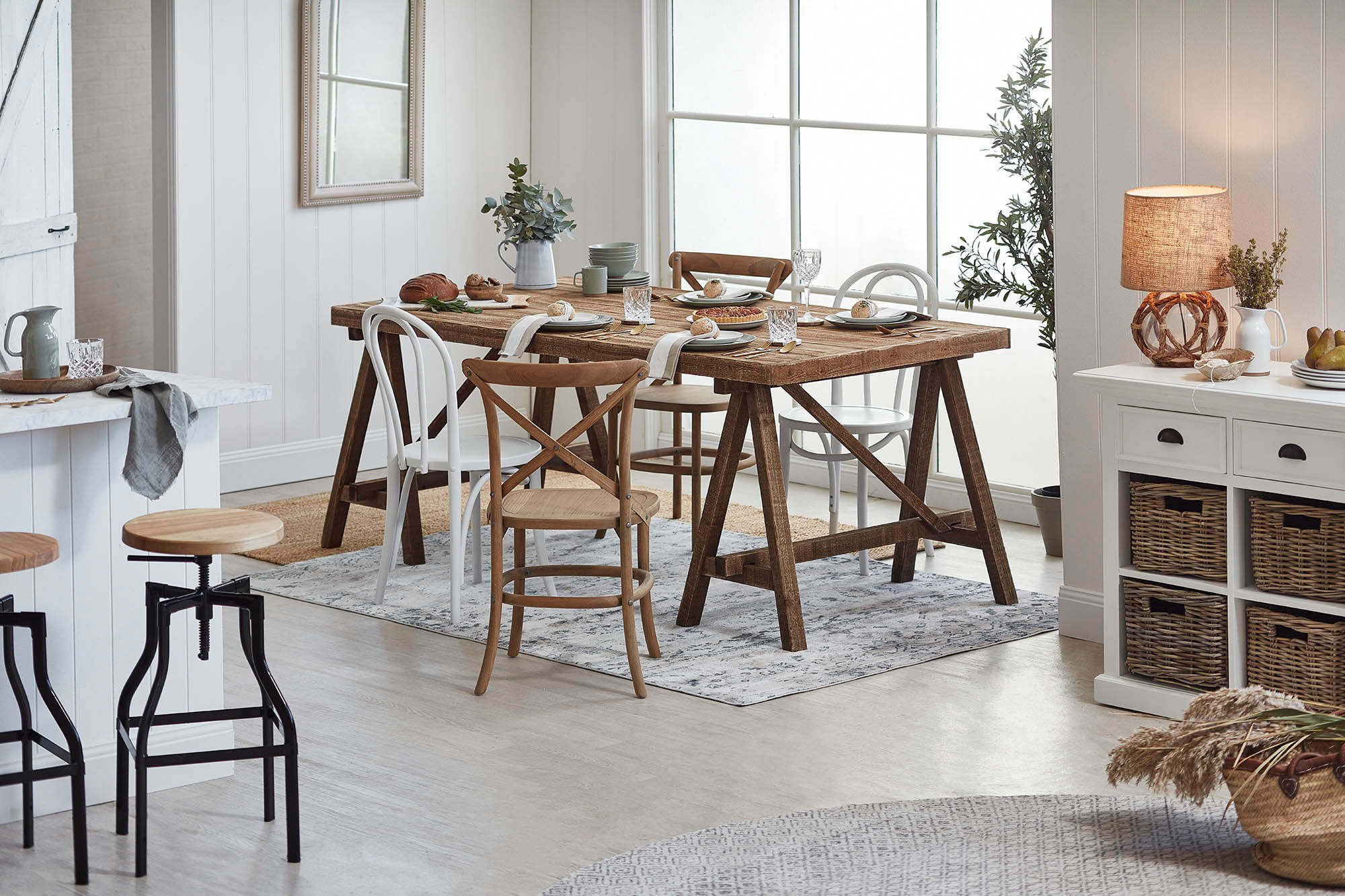 Country Dining Room room ideas. Chic Chow. By Temple & Webster