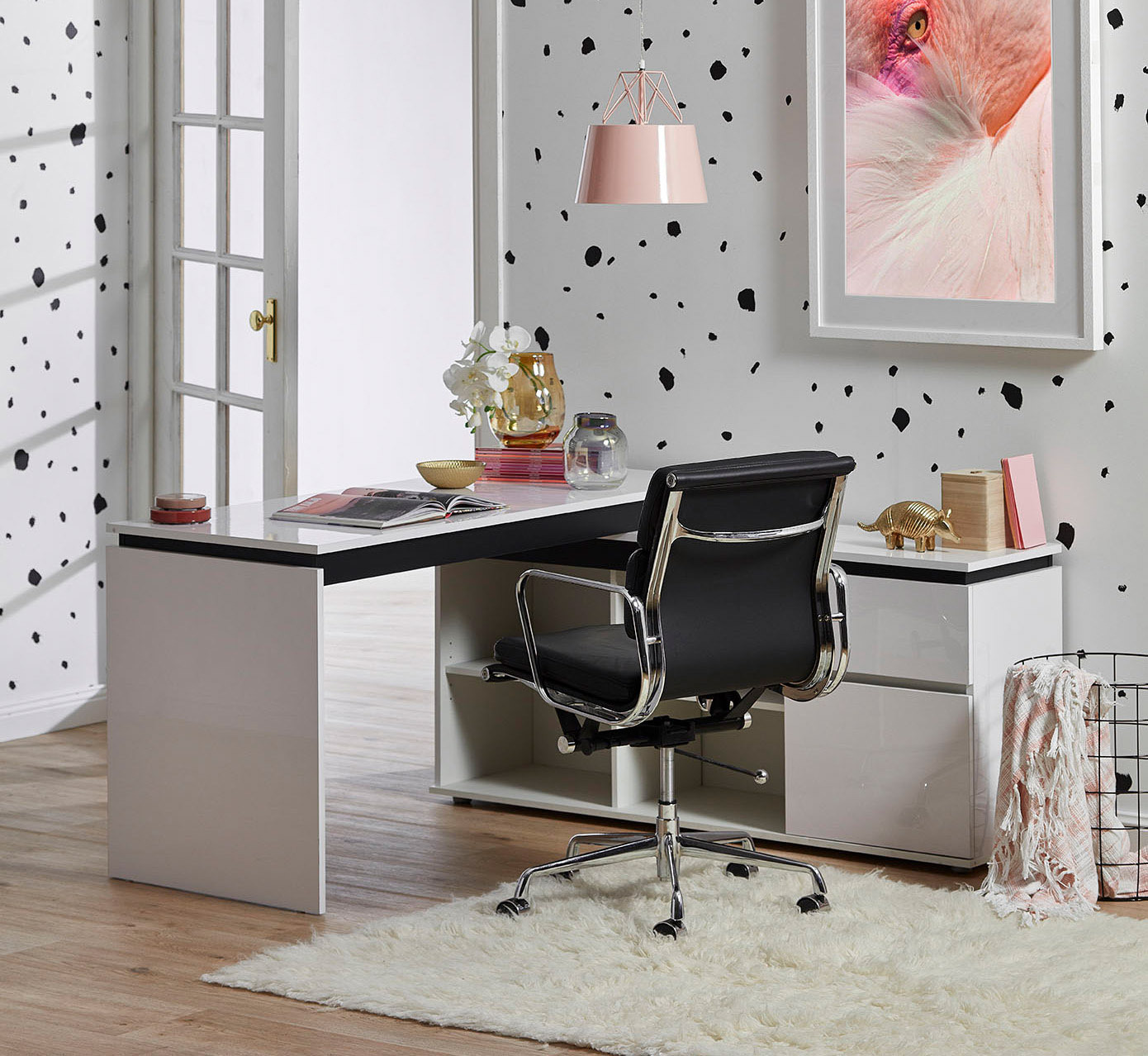 Contemporary Office room ideas. Pink Posh Corner. By Temple & Webster