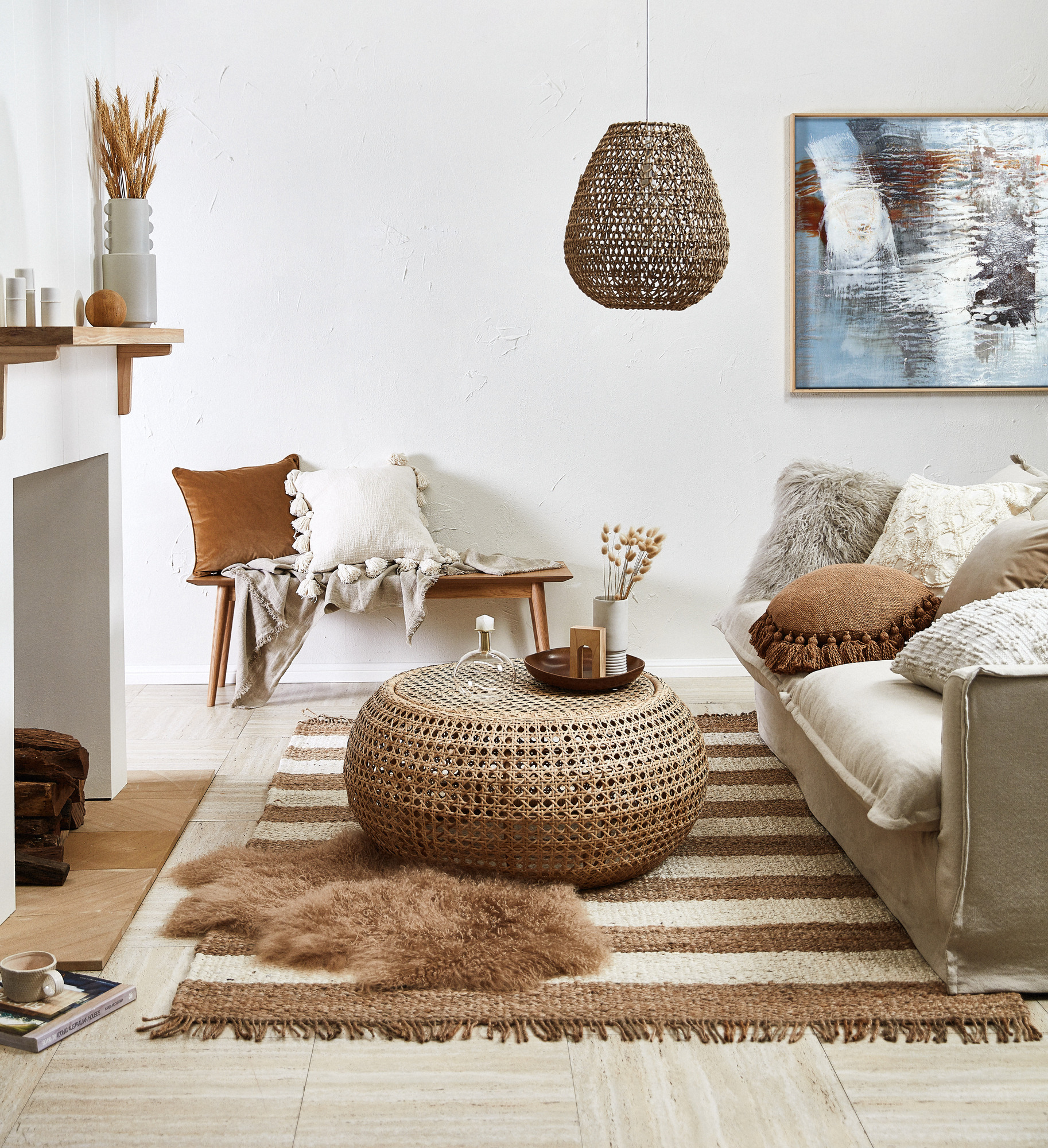 Casual Living Room room ideas. Natural Touch. By Temple & Webster