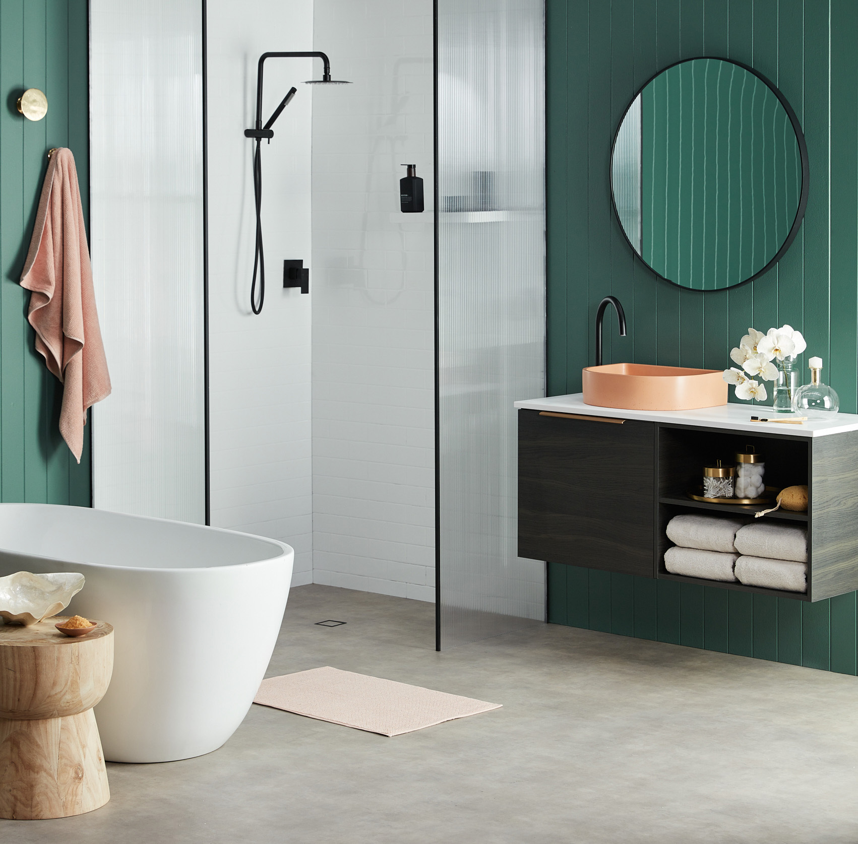 Contemporary Bathroom room ideas. Sleek Easy Clean Bathroom. By Temple ...