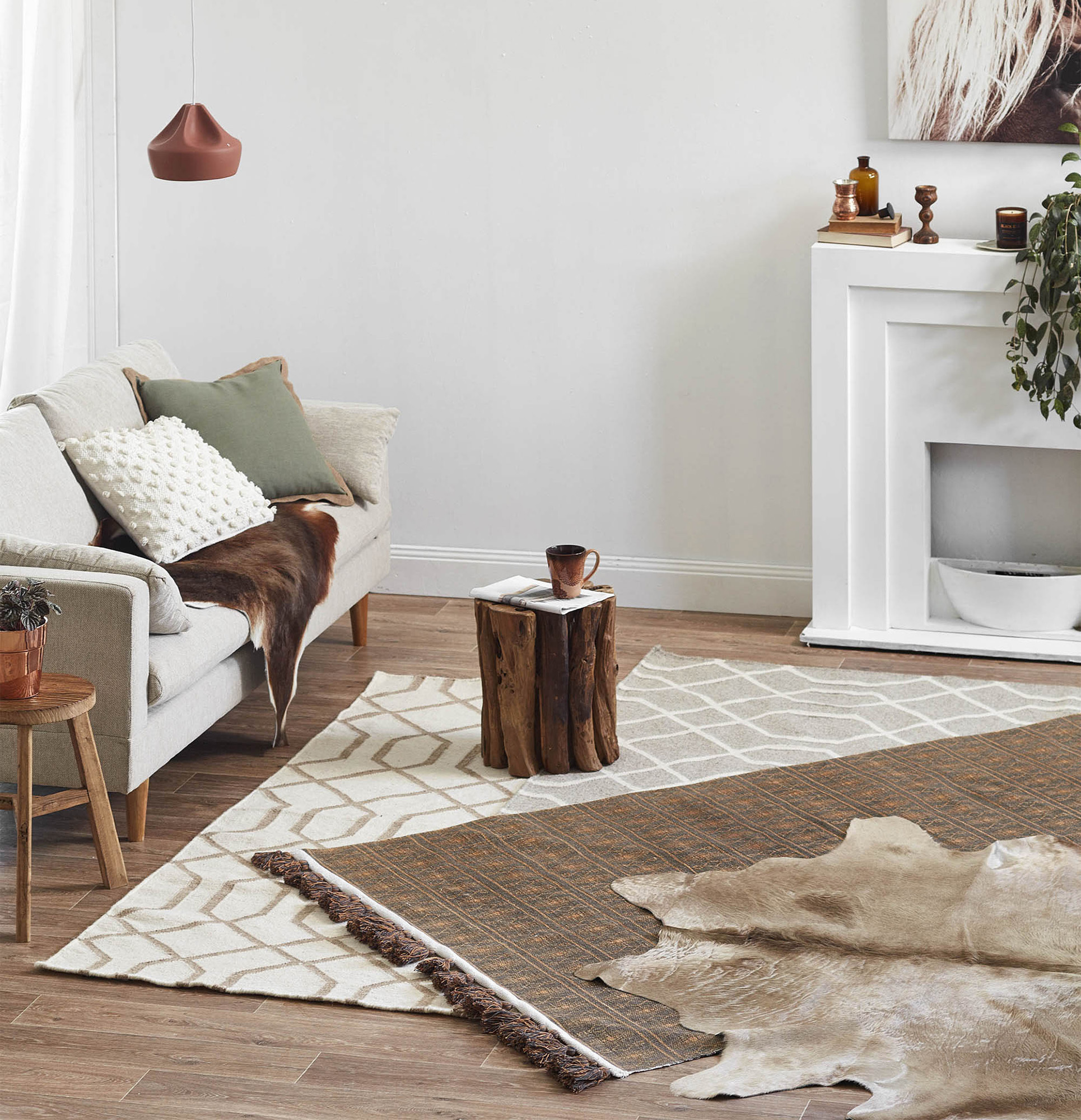 Casual Living Room room ideas. Natural Rug Lounge. By Temple & Webster