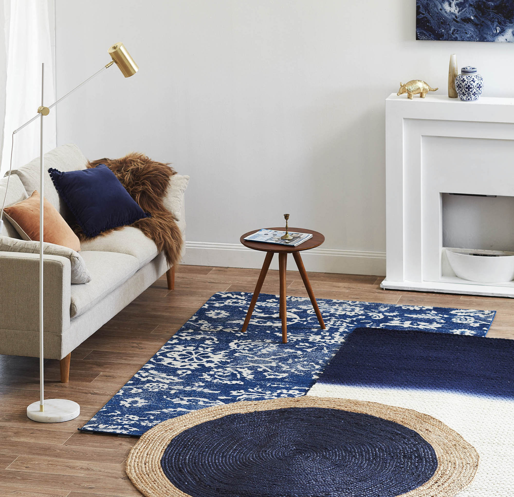 Casual Living Room room ideas. Indigo Rug Lounge. By Temple & Webster