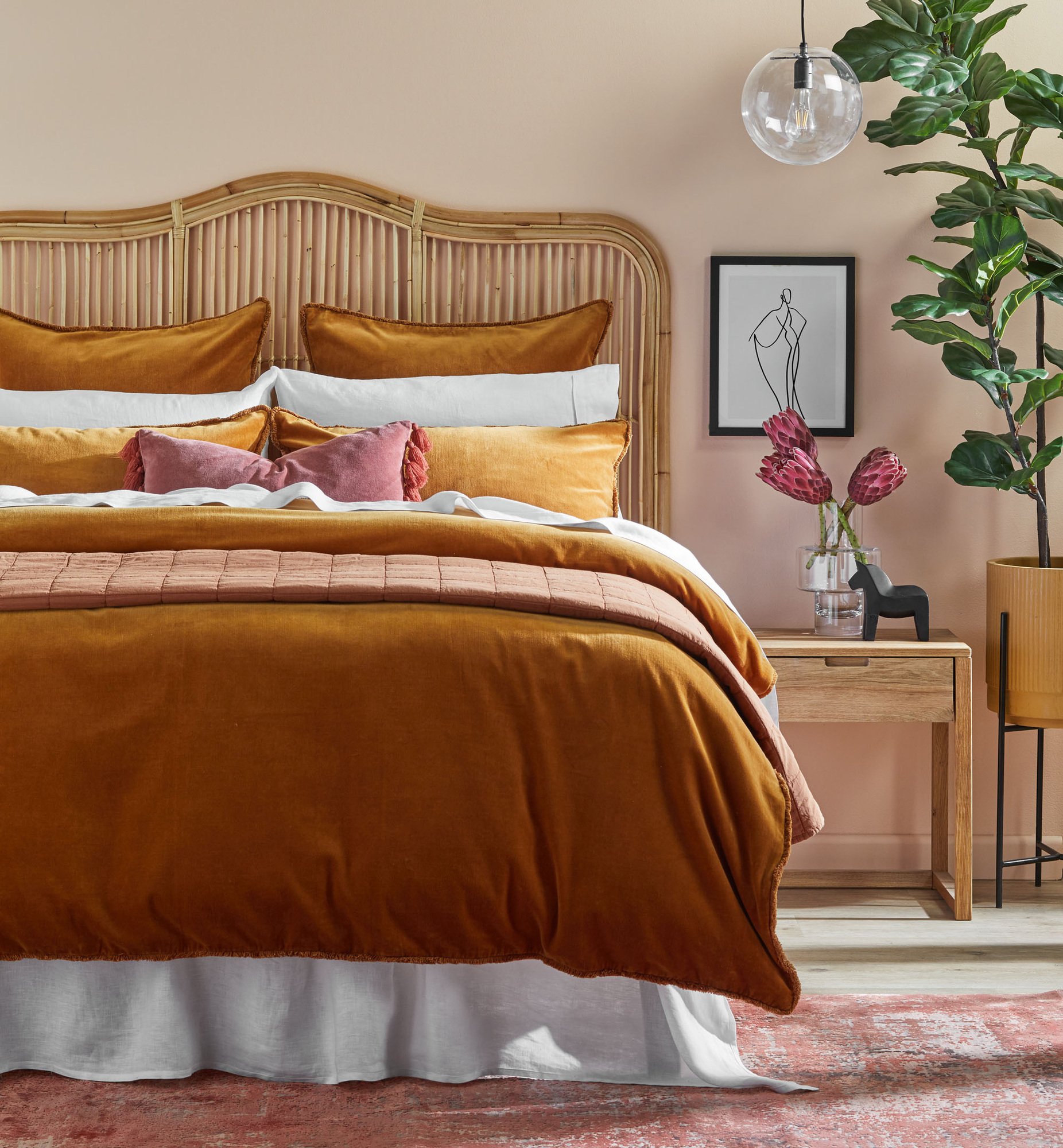 Casual Bedroom room ideas. Blush & Caramel Inspired Bedroom. By Temple ...