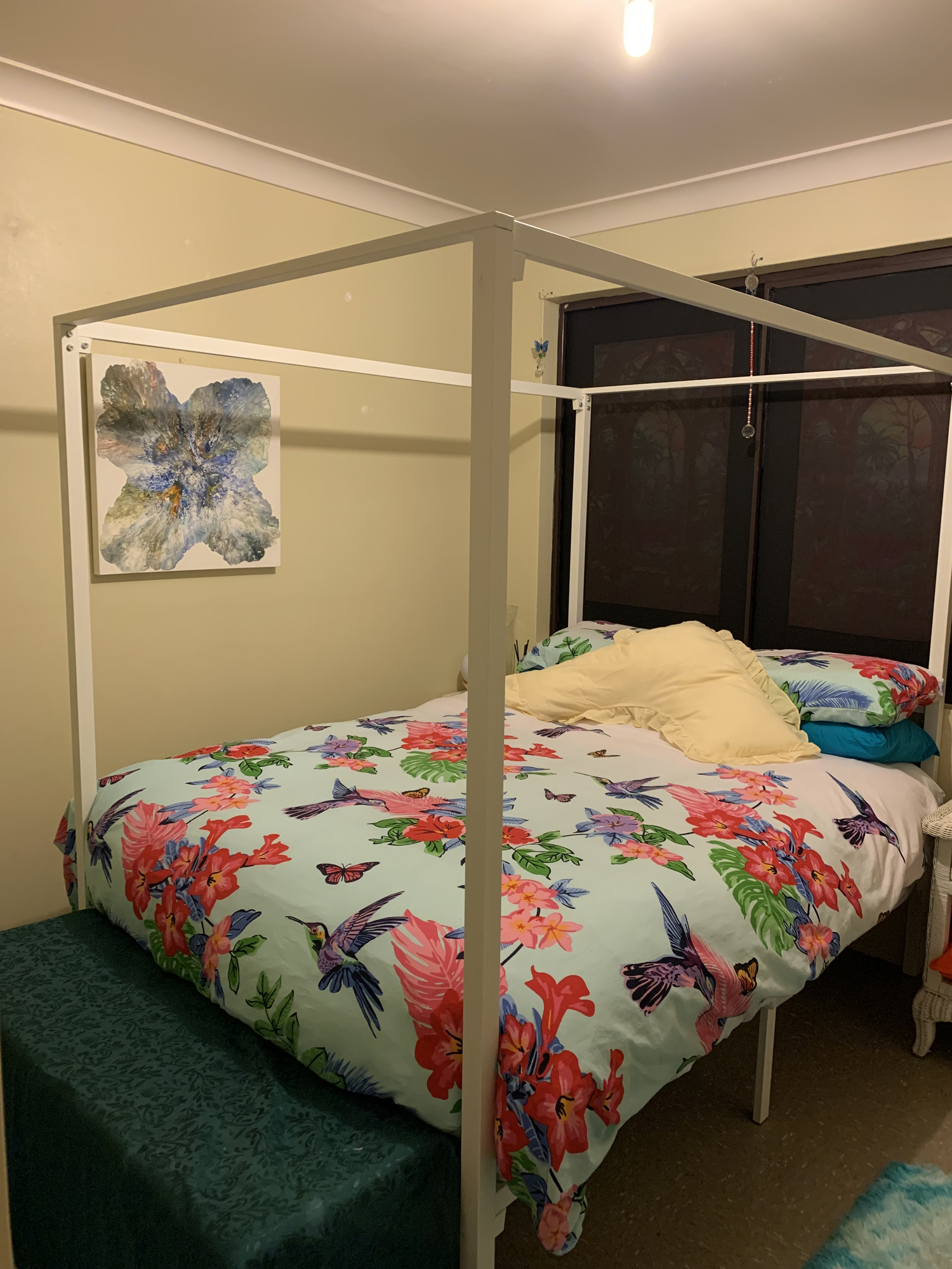 Studio Home White Cytus Canopy Bed Frame Temple Webster