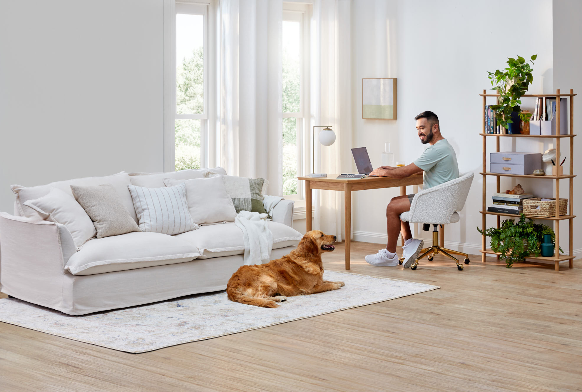 Casual Living Room room ideas. Gleaming Ivory Oasis. By Temple & Webster