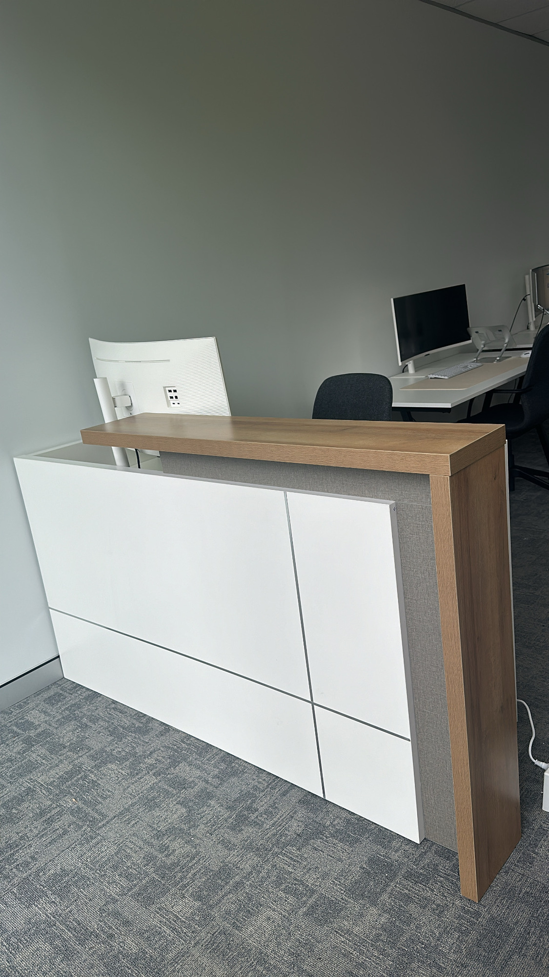InnovaStudio Ziva Reception Desk with Cabinet Temple Webster