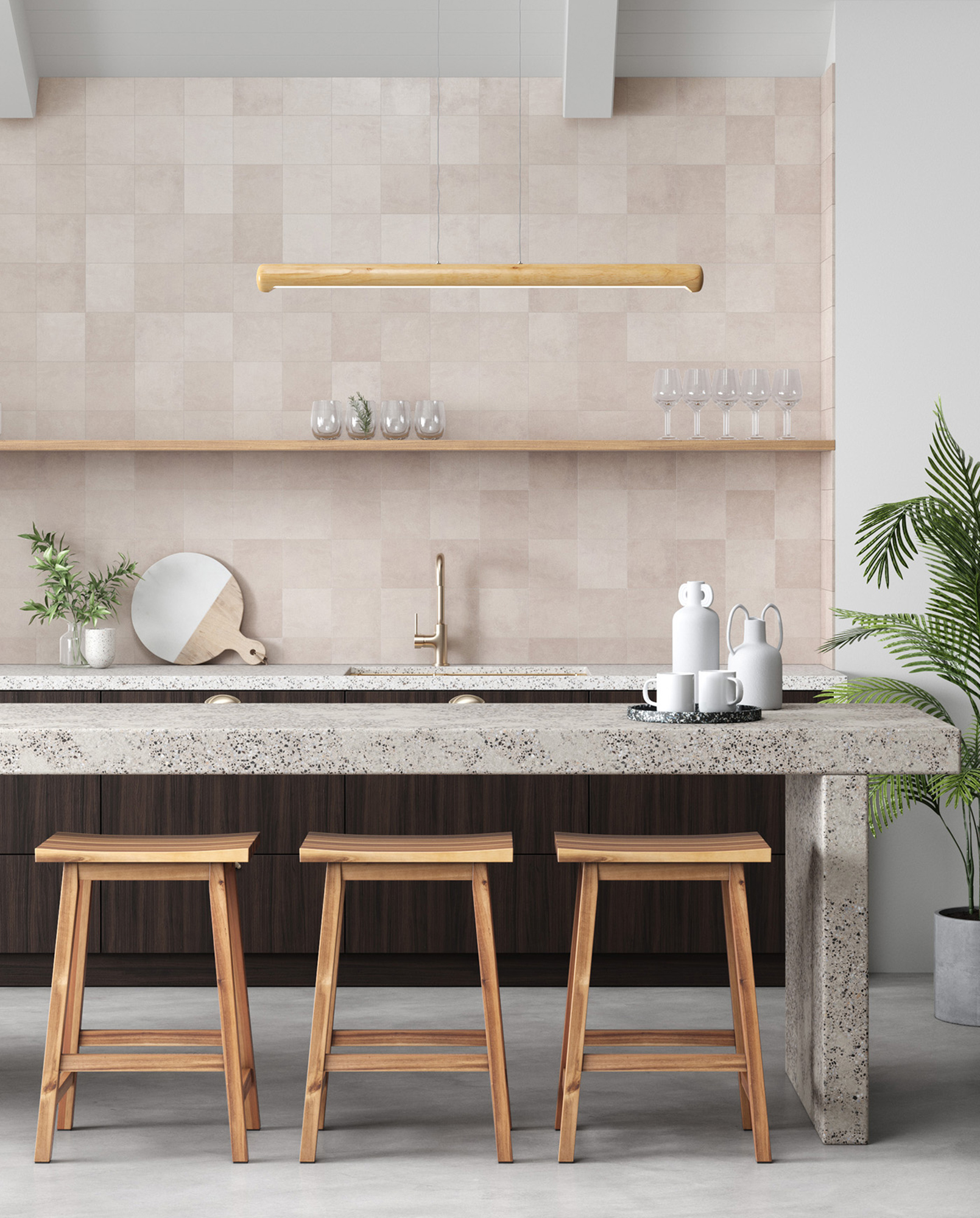 Coastal Kitchen room ideas. Calm Coast Counter. By Temple & Webster