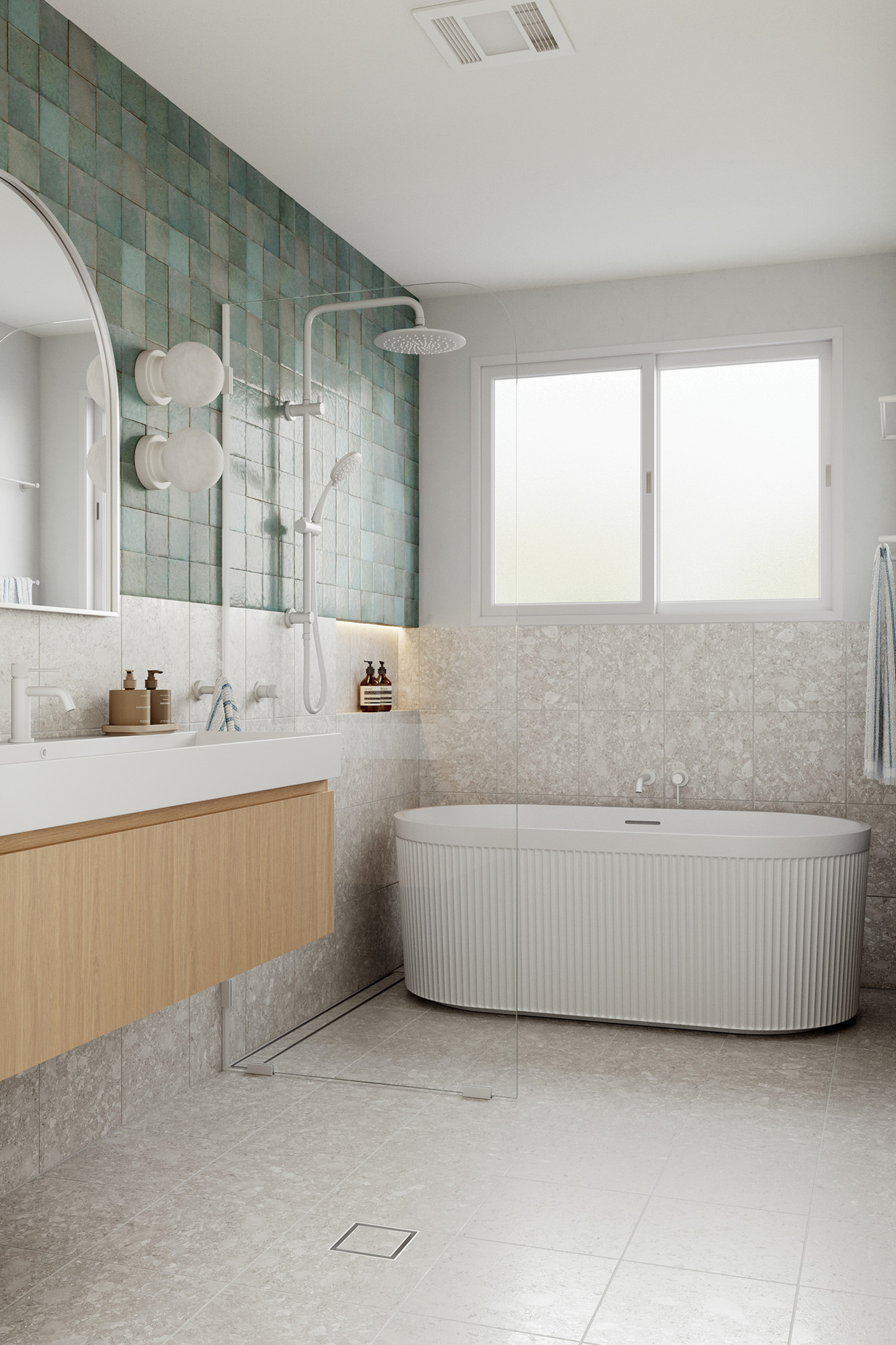 Coastal Bathroom room ideas. Laguna Bath Time. By Temple & Webster