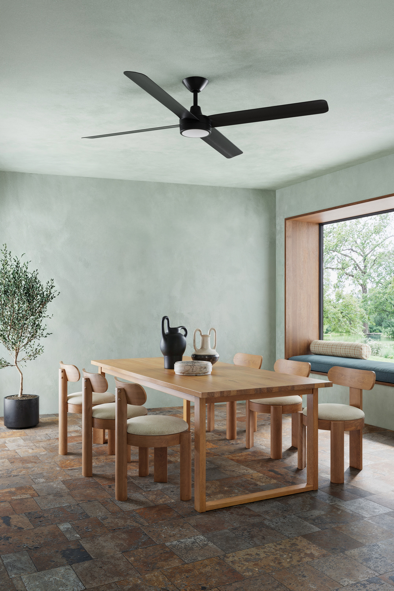Coastal Dining Room room ideas. Earthy Olive Dining. By Temple & Webster