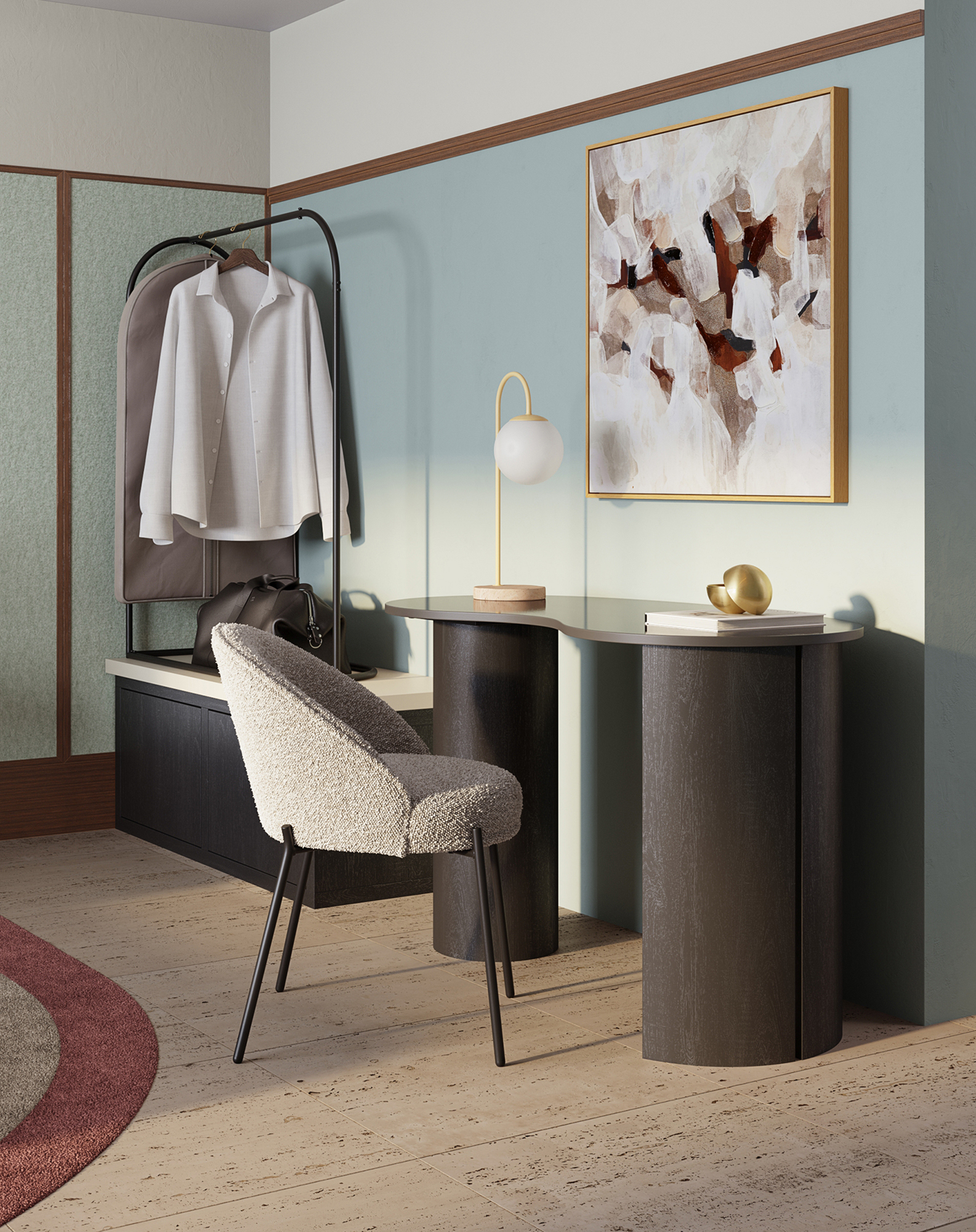 Contemporary Office room ideas. Hotel Room Workspace. By Temple & Webster