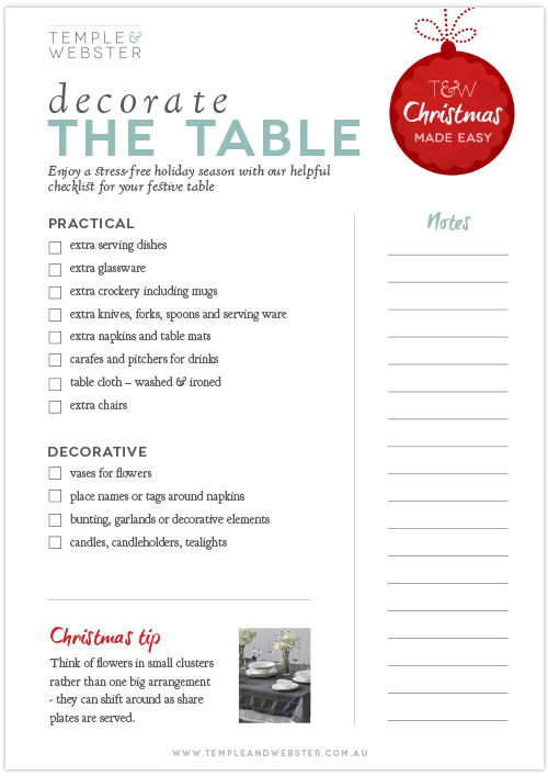 3 checklists to make Christmas easy | Temple & Webster