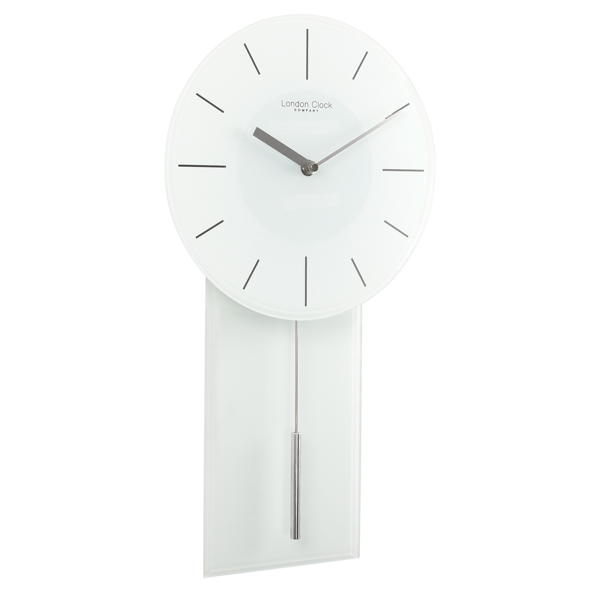 Glass Pendulum Wall Clock White by London Clock Company for sale online ...