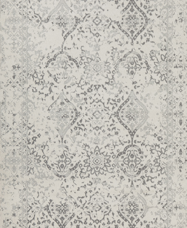 Network Rugs Silver & Cream Vita Vintage-Style Rug | Temple & Webster