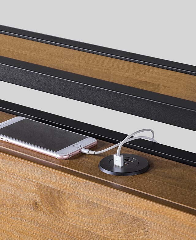 Studio Home Natural Venkata Bed with USB Port | Temple & Webster