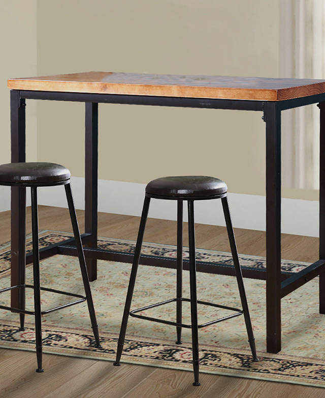 Oakleigh Home Kayley Industrial Wooden Bar Table | Temple & Webster