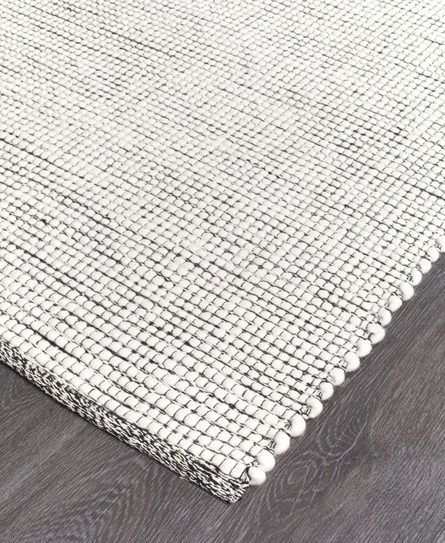 Network Rugs Black & White Felted Wool Scandi Rug | Temple & Webster