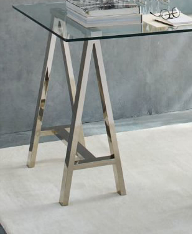 Furniture Market Stainless Steel & Glass Venus Desk | Temple & Webster