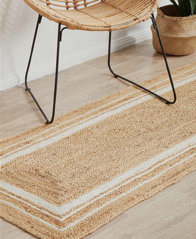 Network Rugs Natural & White Kyros Caratacos Hand-Braided Jute Runner ...
