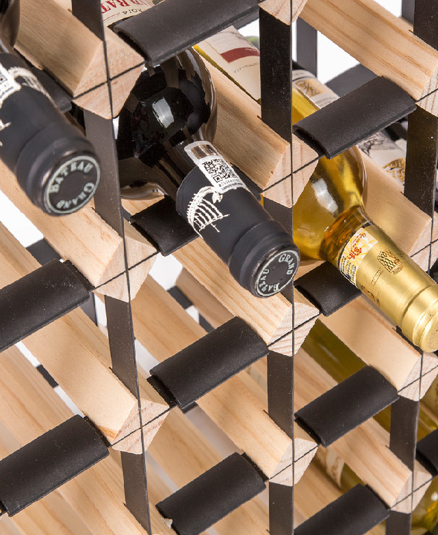 Letitia Lane Emperio 120 Bottle Steel & Pine Wood Wine Rack | Temple ...