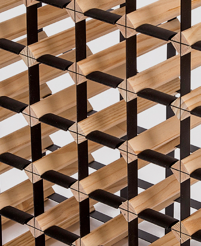 Letitia Lane Emperio 72 Bottle Steel & Pine Wood Wine Rack | Temple ...