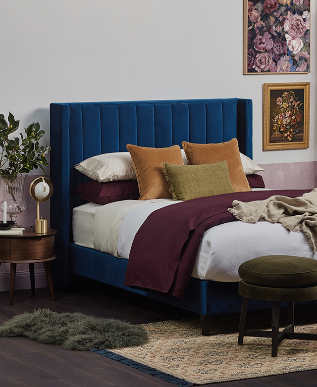Radisson Home Luxe Velvet Upholstered Bed base | Temple & Webster