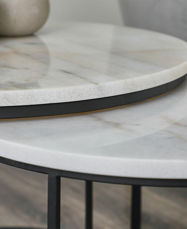 Maddison Lane 2 Piece Courtney Marble Nesting Coffee Table Set | Temple ...