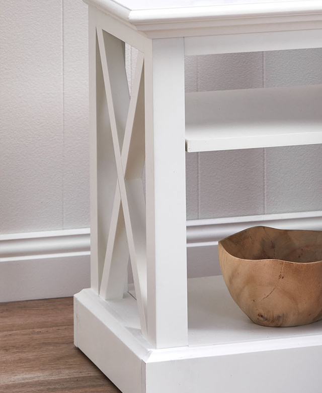 SandStoneSea White Hamptons Side Table | Temple & Webster