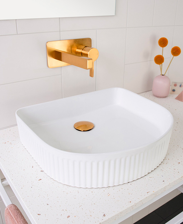 ArchitecturalDesigner Arch Fluted Above Counter Ceramic Basin | Temple ...