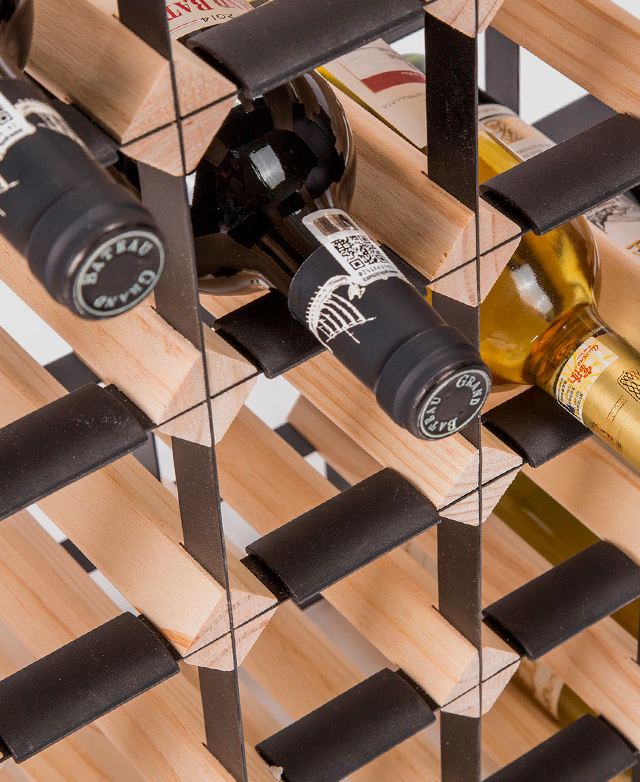 Home Ready Emperio 42 Bottle Steel & Pine Wood Wine Rack | Temple & Webster