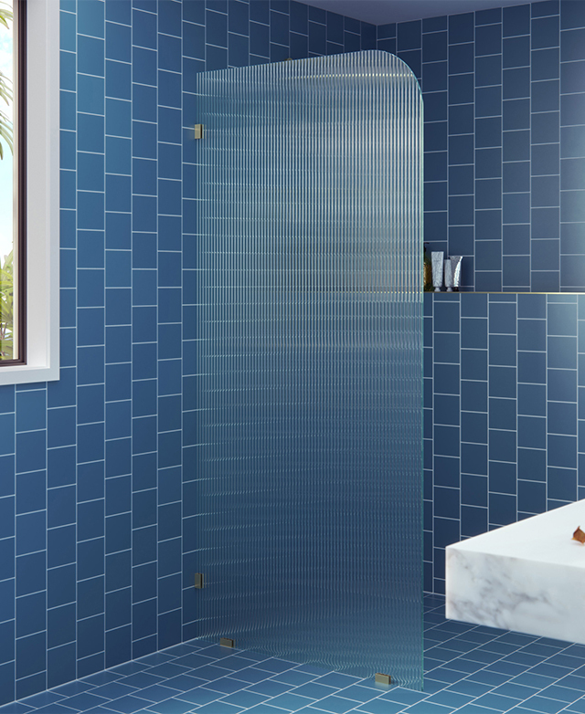 PrincipleArc Declan 1000mm Right Fluted Shower Screen | Temple & Webster