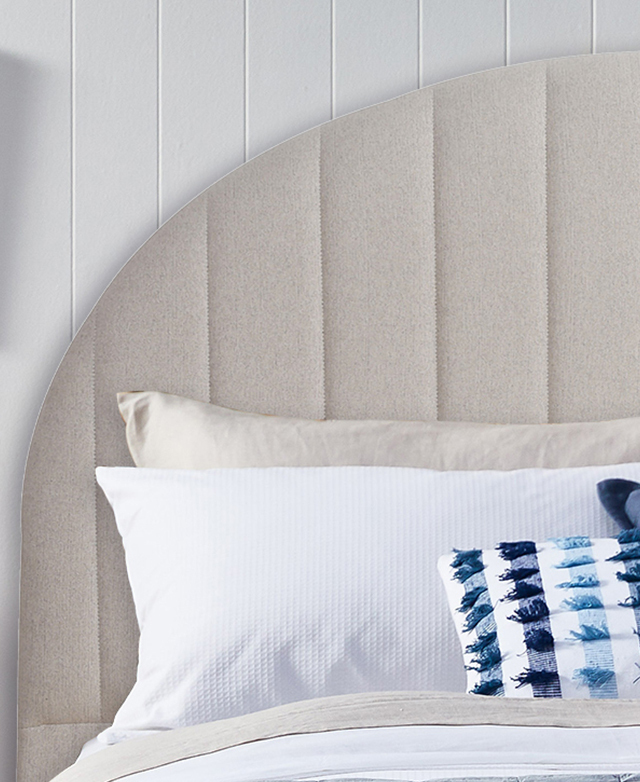 Radisson Home Channel Arch Linen-Blend Bedhead | Temple & Webster