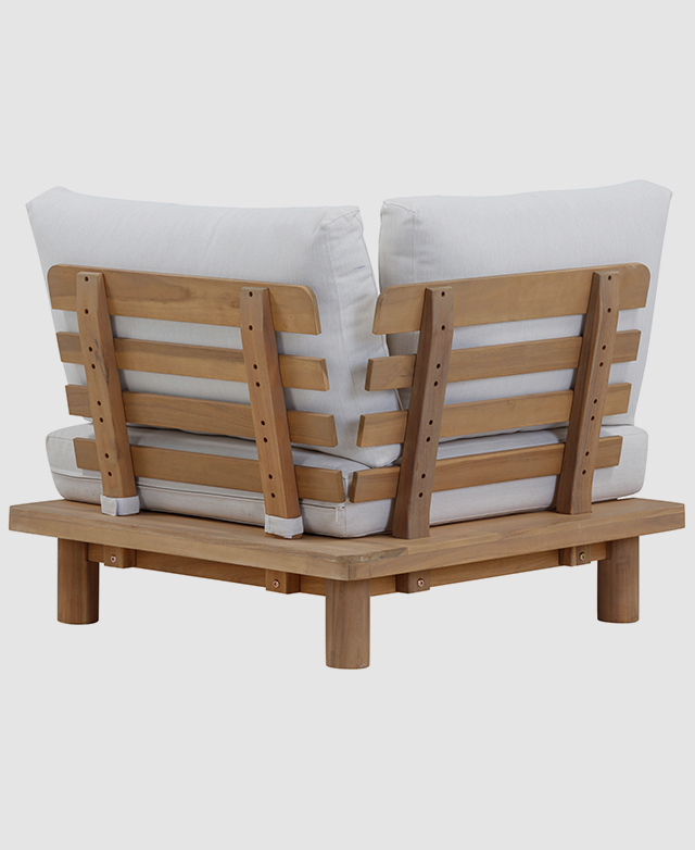 Temple & Webster 5 Seater Clifton Acacia Wood Outdoor Modular Lounge Set