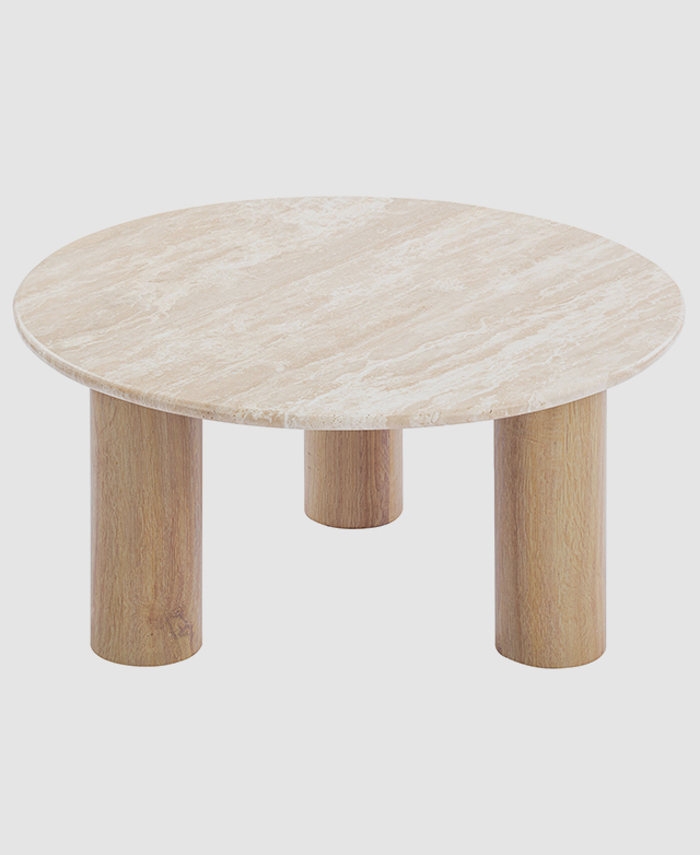 Temple & Webster Arabella Travertine Stone Coffee Table