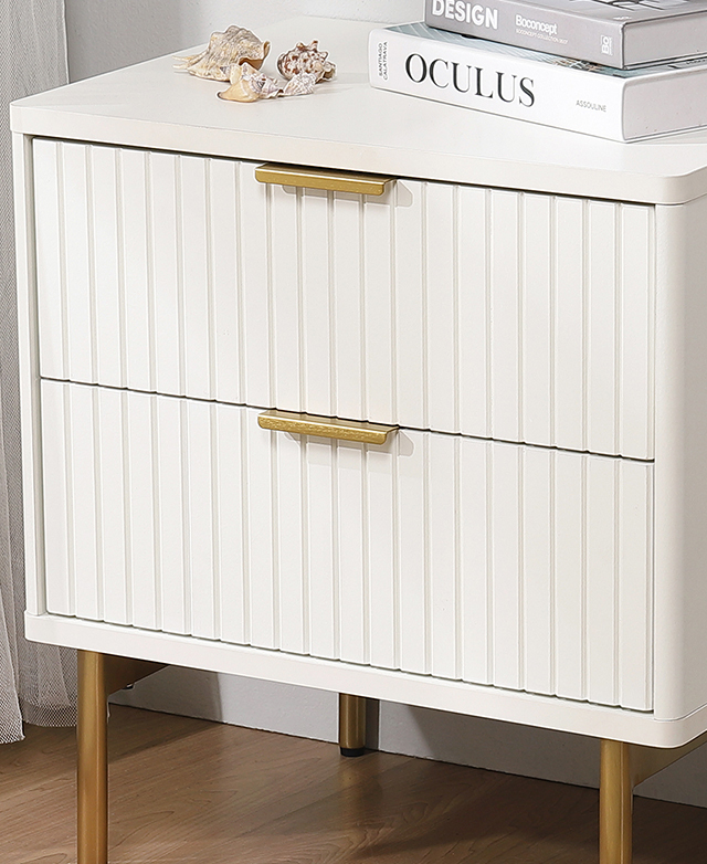 Cape Furniture Lilah 2 Drawer Ribbed Bedside Table | Temple & Webster