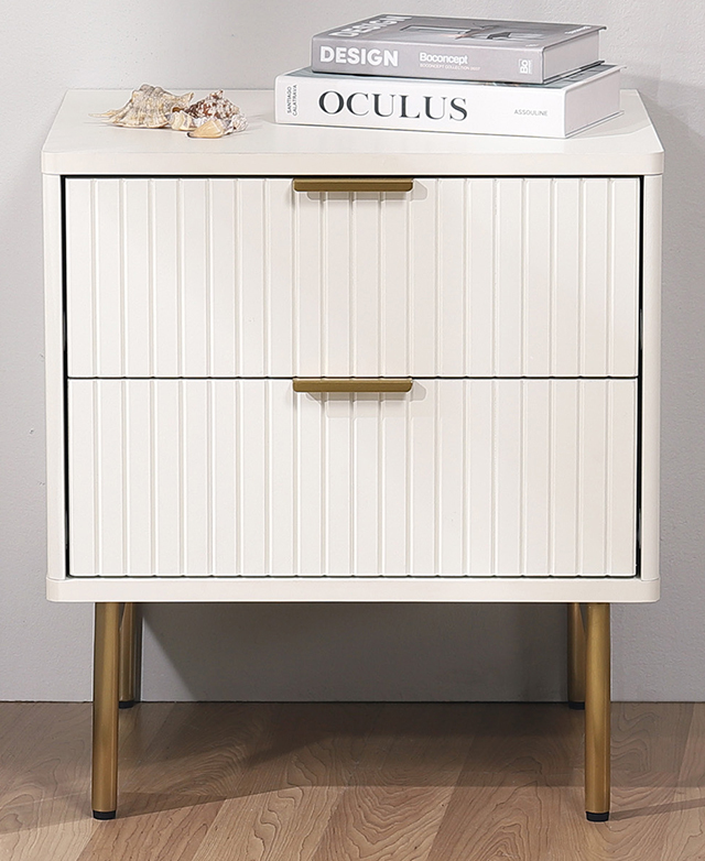 Cape Furniture Lilah 2 Drawer Ribbed Bedside Table | Temple & Webster