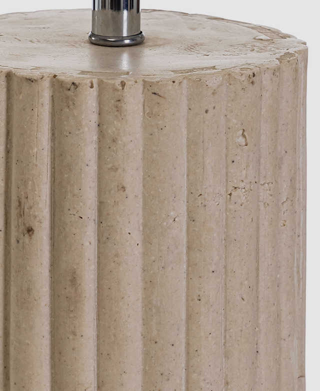 Verona Ribbed Travertine-Look Floor Lamp | Temple & Webster