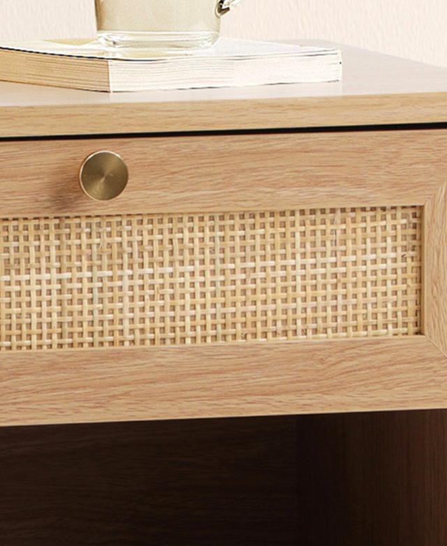 LivingFusion Vesta Rattan Bedside Table | Temple & Webster