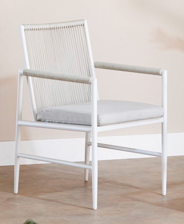 Temple & Webster White Amalfi Aluminium Outdoor Dining Chairs