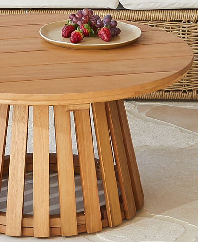 Temple & Webster Paros Eucalyptus Wood Outdoor Coffee Table